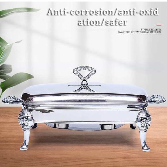Other | 3l Stainless Steel Chafer Rectangular Dish Buffet Chafing Set ...